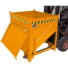 Bauer Silobeh&auml;lter SGK 75, Zugseil-Entleerung, L 1000 x B 1200 x H 1170 mm, 0,75 m&sup3;, bis 1000 kg, Stahl, Gelborange