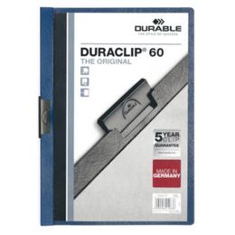 Durable Klemmmappen Duraclip, DIN A4, Kunststoff, mit Clip, dunkelblau