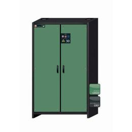 Sicherheitsschrank Typ 30 ASECOS Q-CLASSIC-30, Fl&uuml;gelt&uuml;ren, Front Resedagr&uuml;n, B 1164 x T 620 x H 1947 mm