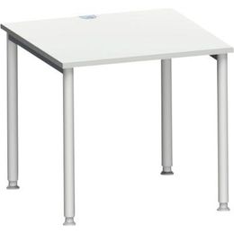 Sch&auml;fer Shop Sch&auml;fer Shop Genius Schreibtisch MODENA FLEX, 4-Fu&szlig;-Rundrohr, B 800 x T 800 mm, lichtgrau/wei&szlig;alu