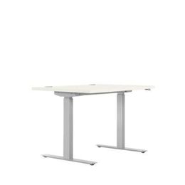 Schreibtisch ERGO DRIVE ED 470, elektrisch h&ouml;henverstellbar, Rechteck, T-Fu&szlig;, B 1200 x T 800 x H 692-1147 mm, wei&szlig;/wei&szlig;aluminium RAL 9006