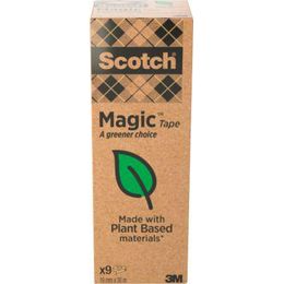 Klebeband Scotch&reg; Magic&trade;, universell, von Hand einrei&szlig;bar, mit Scotch&reg; Tischabrollern kompatibel, 66 % pflanzlicher Klebstoff, L 30 m x B 19 mm, 9 Rollen