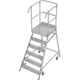 Fahrbare Podestleiter Krause Stabilo Professional, einseitig begehbar, 1x6 Stufen, 600 x 700 mm Plattform, 3450 mm Arbeitsh&ouml;he