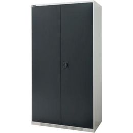 Sch&auml;fer Shop Sch&auml;fer Shop Genius Fl&uuml;gelt&uuml;rschrank FS, Stahl, mit Bel&uuml;ftungsl&ouml;chern, B 1055 x T 420 x H 1950 mm, 5 OH, lichtgrau/anthrazitgrau, bis 450 kg