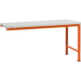 Manuflex Ansatztisch UNIVERSAL Spezial, Tischplatte Kunststoff, 1750x1000, rotorange