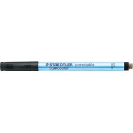 Folienstifte Staedtler Lumocolor&reg; correctable 305, Linienbreite F, trocken abwischbar, 10 St., schwarz