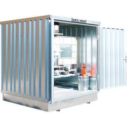 Gefahrstoffcontainer SAFE Tank 400 KTC, verzinkt, B 2100 x T 2170 x H 2400 mm, bis 1 x 1000 l IBC zur passiven Lagerung