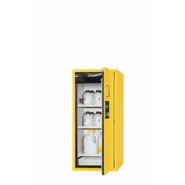 Sicherheitsschrank Typ 90 ASECOS S-CLASSIC-90, Fl&uuml;gelt&uuml;r mit T&uuml;rfeststellanlage, Anschlag rechts, Front Sicherheitsgelb, B 596 x T 616 x H 1298 mm