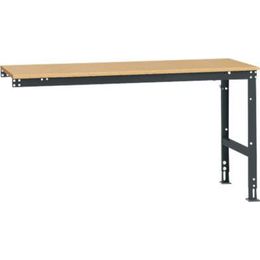 Manuflex Ansatztisch UNIVERSAL Standard, 1750 x 800 mm, Multiplex natur, anthrazit
