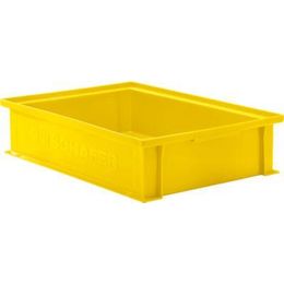 Sch&auml;fer Shop Stapelkasten SSI Sch&auml;fer 14/6-2G, Volumen 10,3 l, bis 20 kg, mit Griffmulde, L 465 x B 314 x H 105 mm, Polypropylen, gelb