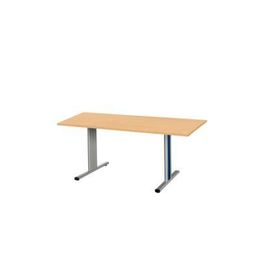 Sch&auml;fer Shop Sch&auml;fer Shop Select Besprechungstisch Planova Basic, Rechteck, T-Fu&szlig;, B 1600 x T 800 x H 717 mm, Buche/wei&szlig;aluminium RAL 9006