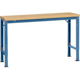 Manuflex Grundtisch UNIVERSAL Spezial, 1500 x 800 mm, Multiplex natur, brillantblau