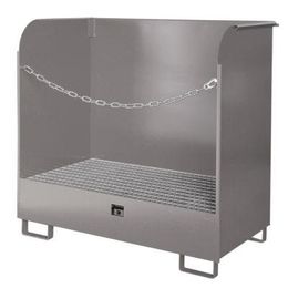 Gefahrstoff-Depot Typ GD-A Bauer, Stahl, L 1420 x B 750 x H 1370 mm, Auffangvolumen 220 Liter, mausgrau RAL 7005