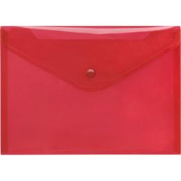 Foldersys Dokumententasche, DIN A5 quer, Druckknopfverschluss, PP, rot transparent