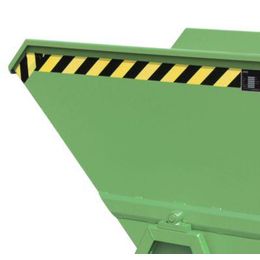 Kippmulde Bauer KS 700, Stahl, gr&uuml;n, B 1340 x T 1200 x H 1275 mm, 700 l, bis 1000 kg, Rollen, Manuelle Kippvorrichtung
