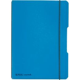 Herlitz Notizbuch my.book, Format DIN A5, Kunststoff, 40 karierte Bl&auml;tter, blau