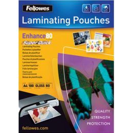 Fellowes Laminierfolien, Quick-Folien, DIN A4, 80 mic., 100 St&uuml;ck