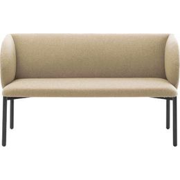 Sofa Leyform LIV, 2-Sitzer, rechteckig, B 1270 x T 620 x H 740 mm, mit Armlehnen & Gleitern, Stoffbezug, beige