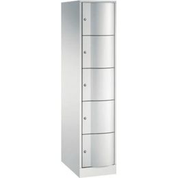 C+P Schlie&szlig;fachschrank Resisto, 1 Abteil, 5 F&auml;cher, B 396 x T 640 x H 1950 mm, Lichtgrau/Lichtgrau