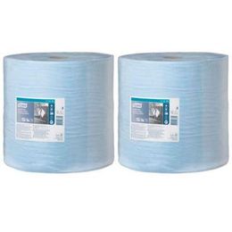 Tork Reinigungst&uuml;cher, 3-lagig, TAD-Papierqualit&auml;t, 370 x 340 mm je Blatt, blau, 2 Rollen