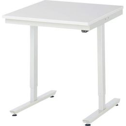 Rau Arbeitstisch Adlatus, elektrisch h&ouml;henverstellbar, 22 mm Spanplatte mit Melaminbelag, bis 150 kg, B 750 x T 800 x H 720-1120 mm, lichtgRau
