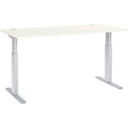Sch&auml;fer Shop Sch&auml;fer Shop Select Schreibtisch ERGO-T, elektrisch h&ouml;henverstellbar, Rechteck, T-Fu&szlig;, B 1800 x T 800 x H 725-1185 mm, wei&szlig;/wei&szlig;aluminium