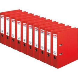 Herlitz Ordner maX.file protect plus, DIN A4, R&uuml;ckenbreite 80 mm, 10 St&uuml;ck, rot