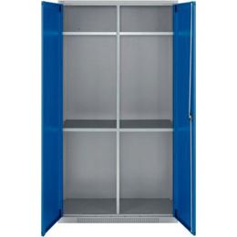 Sch&auml;fer Shop Sch&auml;fer Shop Genius Mehrzweckschrank FS, modular, indivuduell erweiterbar, Mittelwand, 4 Fachb&ouml;den, bis 450 kg, B 1055 x T 520 x H 1950 mm, wei&szlig;alu/enzianblau