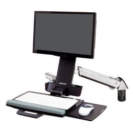 Monitor-Wandhalterung Ergotron StyleView Steh-Sitz Combo 45-266-026, inkl. Tastaturablage, Sitz- & Steharbeitsplatz, bis 13,2 kg, h&ouml;henverstellbar, VESA, Aluminium