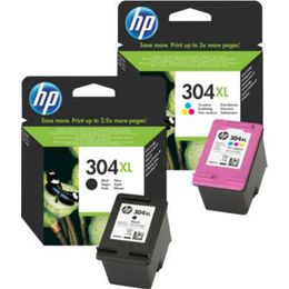 Original HP Tintenpatronen 304XL CMYK, Mixpack, schwarz, Tri-Colour