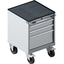 Sch&auml;fer Shop Sch&auml;fer Shop Select Schubladenschrank mit Rollen WSK 18-27, 4 Sch&uuml;be, bis 75 kg, B 411 x T 572 x H 770 mm, wei&szlig;aluminium/wei&szlig;aluminium