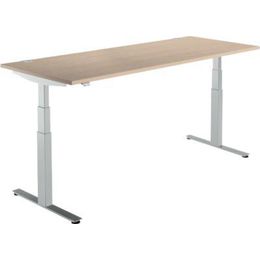 Sch&auml;fer Shop Sch&auml;fer Shop Select Schreibtisch DRIVE UP 2, elektrisch h&ouml;henverstellbar, Rechteck, T-Fu&szlig;, B 1800 x T 800 x H 630-1290 mm, Eiche/wei&szlig;alu
