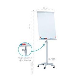 Mobiles Flipchart Franken X-tra!Line, h&ouml;henverstellbar, Schnellwechselhalterung, Ablageschale, magnethaftende Tafel mit B 680 x H 1050 mm, 5 Laufrollen