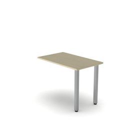 Anbautisch NEVADA, Quadratrohrfu&szlig;, B 1000 x T 600 x H 740 mm, Ahorn-Dekor/alusilber