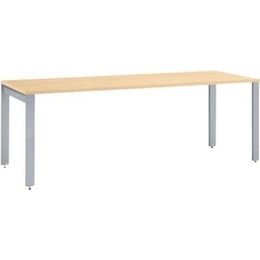 Sch&auml;fer Shop Sch&auml;fer Shop Select Schreibtisch LOGIN, 4-Fu&szlig;, B 1800 x T 800 x H 740 mm, Ahorn/wei&szlig;alu