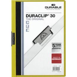 Durable Klemmmappe Duraclip, DIN A4, Kunststoff, mit Clip, gr&uuml;n
