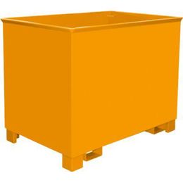 Bauer Beh&auml;lter f&uuml;r Routenz&uuml;ge Typ CS 80, 3-fach stapelbar, Inhalt 0,8 m&sup3;, bis 1000 kg, gelborange RAL 2000