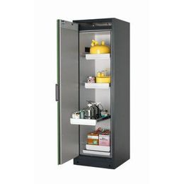Sicherheitsschrank Typ 90 ASECOS Q-PEGASUS-90, Fl&uuml;gelt&uuml;r mit Schlie&szlig;-Automatik, Anschlag links, Front Resedagr&uuml;n, B 599 x T 615 x H 1953 mm