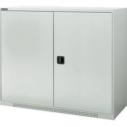 Sch&auml;fer Shop Sch&auml;fer Shop Genius Fl&uuml;gelt&uuml;renschrank FS, Stahl, mit Bel&uuml;ftungsl&ouml;chern, B 1343 x T 520 x H 1105 mm, 3 OH, Lichtgrau/Lichtgrau, bis 450 kg
