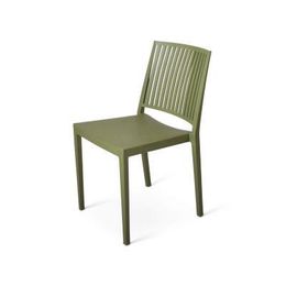 Stapelstuhl Baltimore, stapelbar bis 4 St&uuml;ck, UV- & wasserbest&auml;ndig, Sitzh&ouml;he 460 mm, L 560 x B 460 x H 820 mm, Polypropylen, olivgr&uuml;n, 4 St&uuml;ck