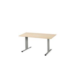 Sch&auml;fer Shop Sch&auml;fer Shop Select Besprechungstisch Planova Basic, Rechteck, T-Fu&szlig;, B 1400 x T 800 x H 717 mm, Ahorn/wei&szlig;aluminium RAL 9006