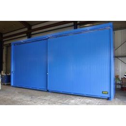 Isolierter Regalcontainer Bauer CEH 75-2, Stahl, Schiebetor, B 7800 x T 1550 x H 3490 mm, blau