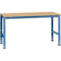 Manuflex Arbeitstisch UNIVERSAL Standard, 1750 x 1000 mm, Multiplex natur, brillantblau