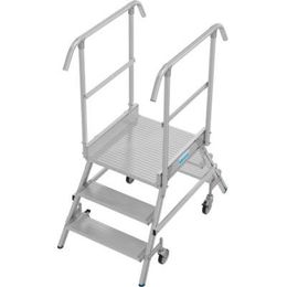 Fahrbare Podestleiter Krause Stabilo Professional, beidseitig begehbar, 2x3 Stufen, 600 x 700 mm Plattform, 2750 mm Arbeitsh&ouml;he