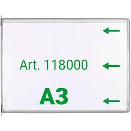 Sichttafel Tarifold DIN A3 quer, 10 St., alle Tr&auml;gersysteme, Metalldrehzapfen, grau