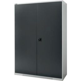 Sch&auml;fer Shop Sch&auml;fer Shop Genius Fl&uuml;gelt&uuml;rschrank FS, Stahl, mit Bel&uuml;ftungsl&ouml;chern, B 1343 x T 420 x H 1950 mm, 5 OH, lichtgrau/anthrazitgrau, bis 450 kg