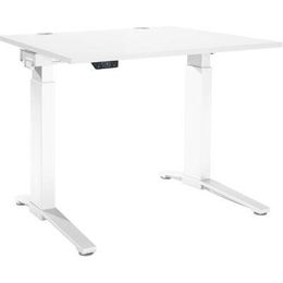 Sch&auml;fer Shop Sch&auml;fer Shop Genius Schreibtisch ERGOSTYLE S, Rechteck, elektrisch h&ouml;henverstellbar, einstufig, C-Fu&szlig;, B 1200 x T 800 x H 715-1182 mm, inkl. Memory Master, wei&szlig;/wei&szlig;