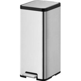 EKO Treteimer Ecomaid, 30 Liter, fingerabdruckfest, Kunststoff-Inneneimer, B 321 x T 373 x H 665 mm, Edelstahl mattgrau
