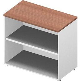 Anstellregal ARLON OFFICE, 2 offene F&auml;cher, B 800 x T 450 x H 730 mm, Nuss-Canaletto-Dekor/wei&szlig;