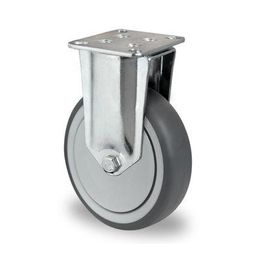 CASCOO Bockrolle P2T2, mit Rad-&oslash; 125 mm x B 32 mm, Polypropylen-Felge, Elastomer-Lauffl&auml;che, grau, Kugellager, bis 100 kg